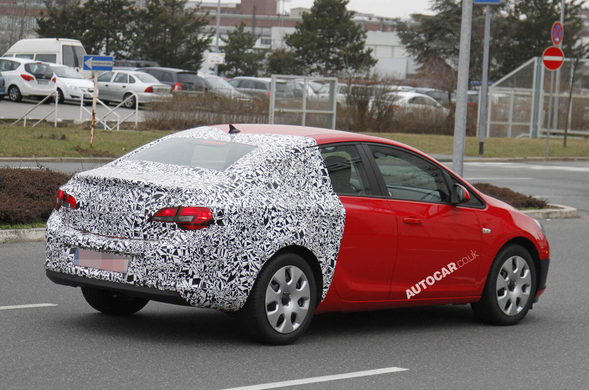 Vauxhall Astra saloon spied | Autocar