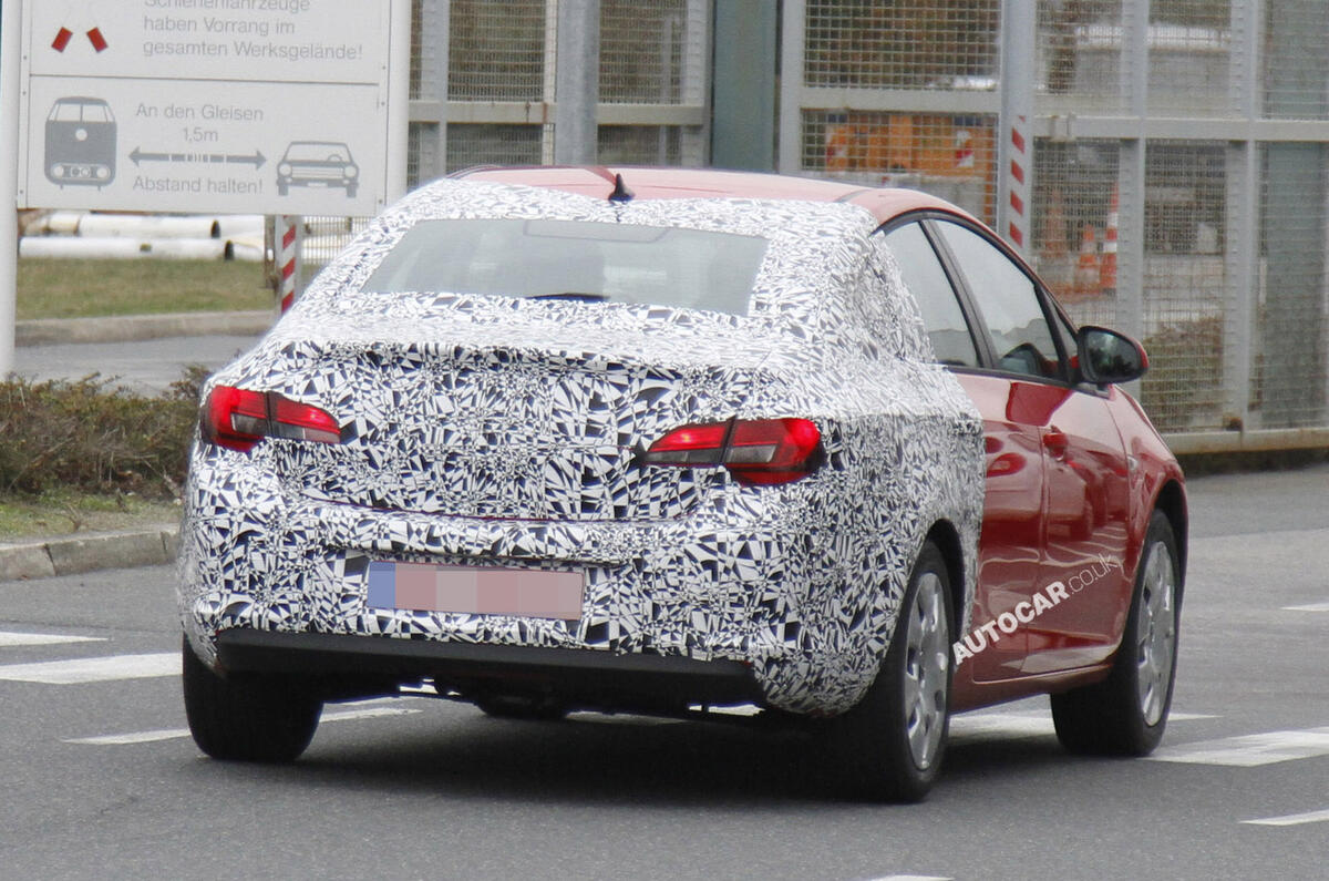 Vauxhall Astra saloon spied | Autocar