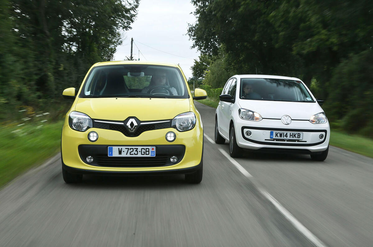 Comparison Renault Twingo versus Volkswagen Up Autocar