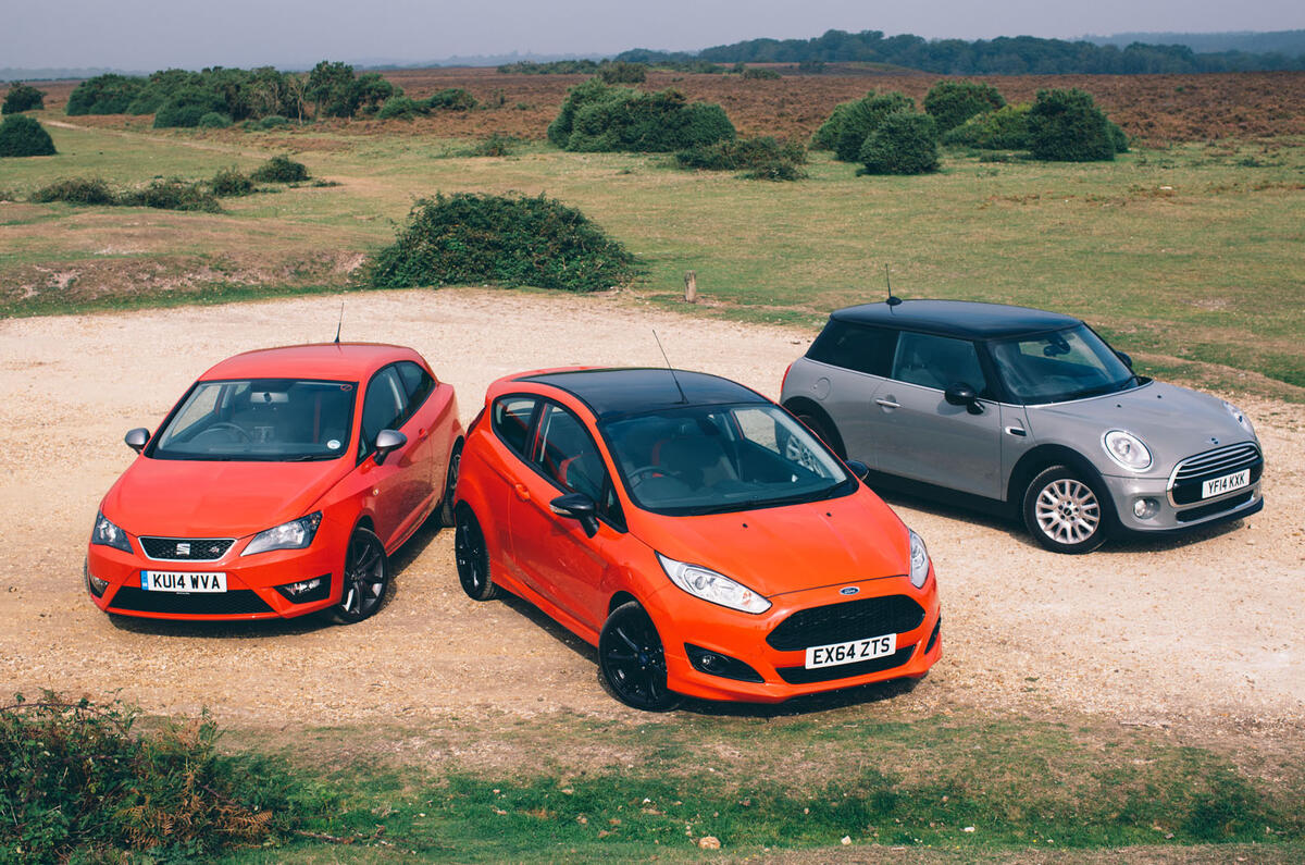 Comparison: Ford Fiesta Red Edition versus Mini Cooper and Seat Ibiza ...