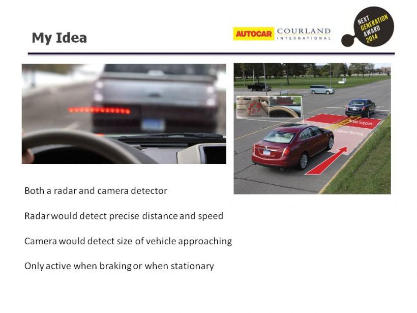 Previous ideas: Adam Hyett - ‘Rear Collision Warning System’ | Autocar